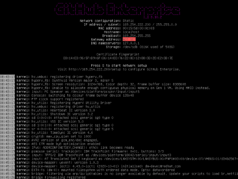 Github Enterprise Server First Setup