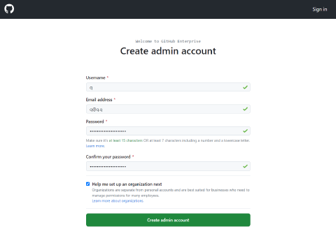 Github Enterprise Server First Setup